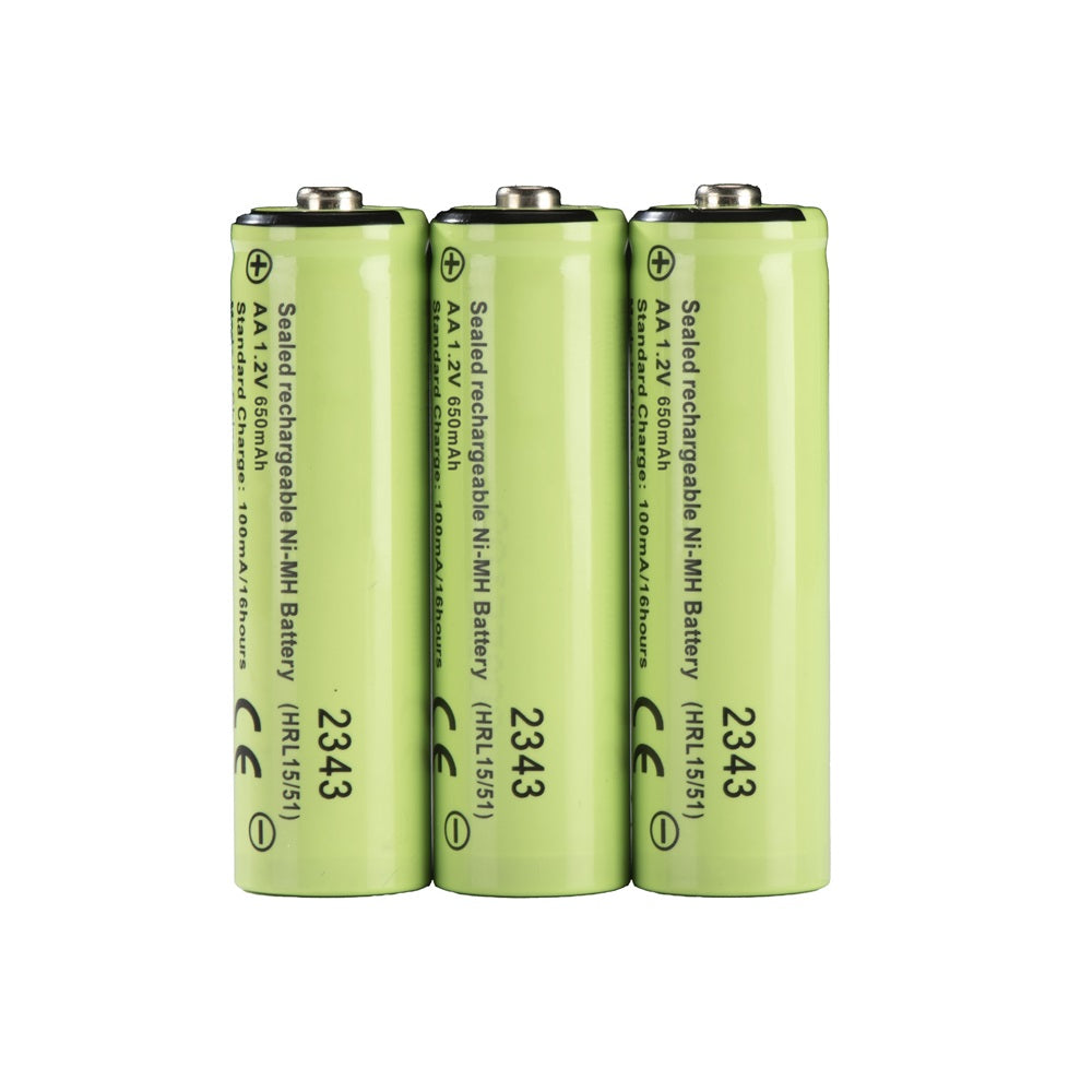 AA 650mAh Rechargeable Batteries 3-Pack